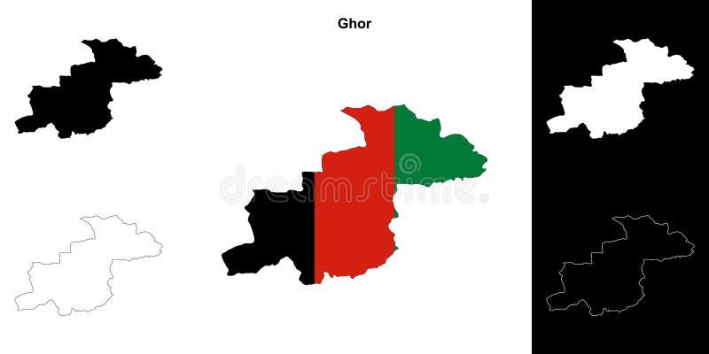 Ghor outline map stock vector. Illustration of province - 323726249