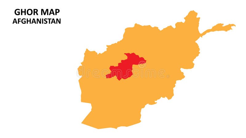Ghor State and Regions Map Highlighted on Afghanistan Map Stock Vector ...