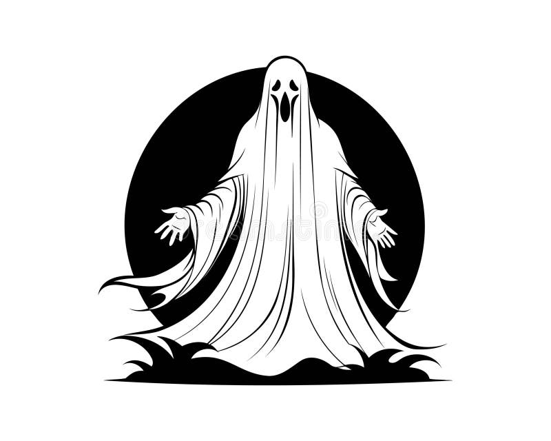 Creepy Holloween Ghost Scary Icon Art, Spooky, Scary, Demon Stock ...