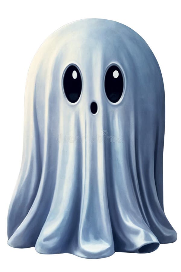 Boo Buddy: Adorable Cartoon Ghost with a Transparent Presence Stock ...