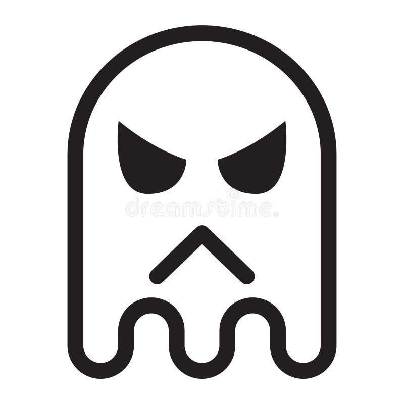 Ghost Angry Cat Mouth stock vector. Illustration of doodle - 100687952