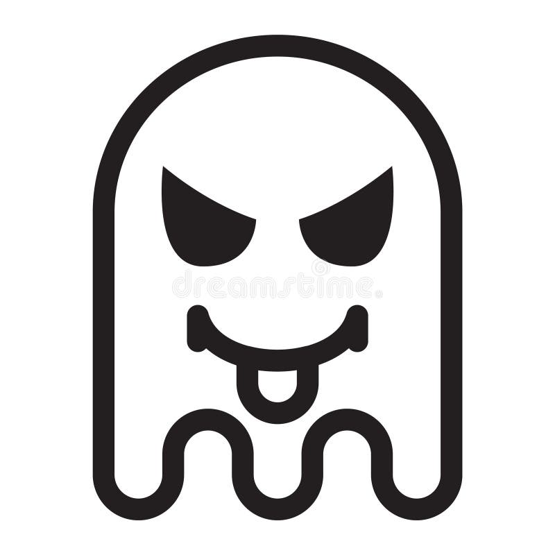 Ghost angry smile face stock vector. Illustration of ghost - 100688303