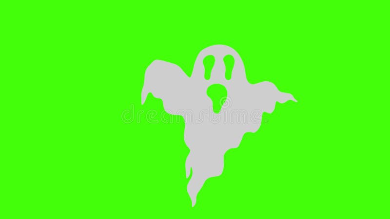 Ghost Animation, Flat Design on Green Screen Chroma Key, Halloween ...