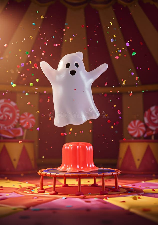 Ghost Appearing in Circus stock illustration. Illustration of festive ...