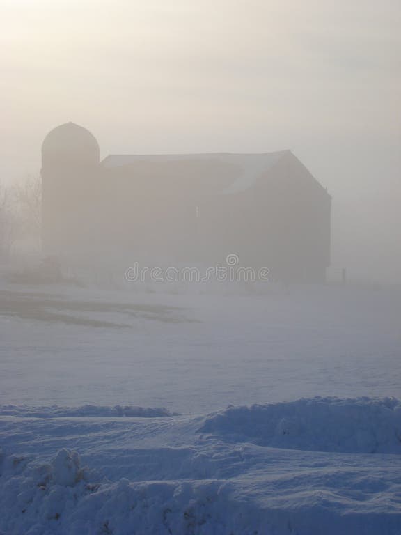 Ghost Barn stock photo. Image of winter, mist, mauve - 18180672