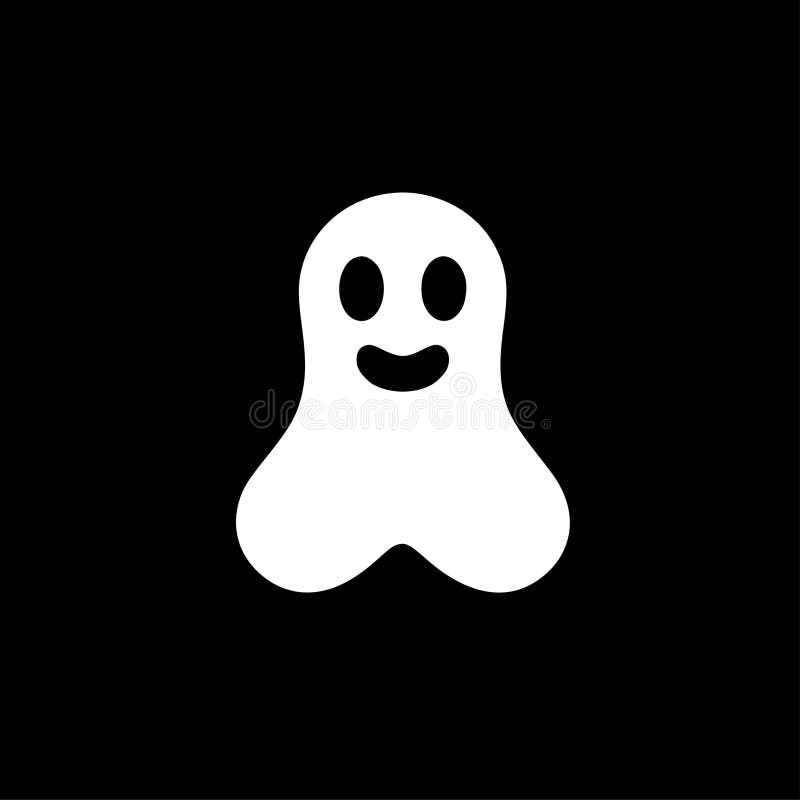 Ghost - Black and White Isolated Icon - Vector Illustration Stock ...