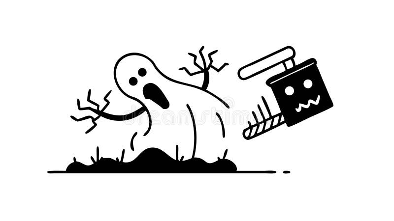 Ghost with a Box of Tricks, Mischievous Character, Vector Design Generative AI Stock Vector ...