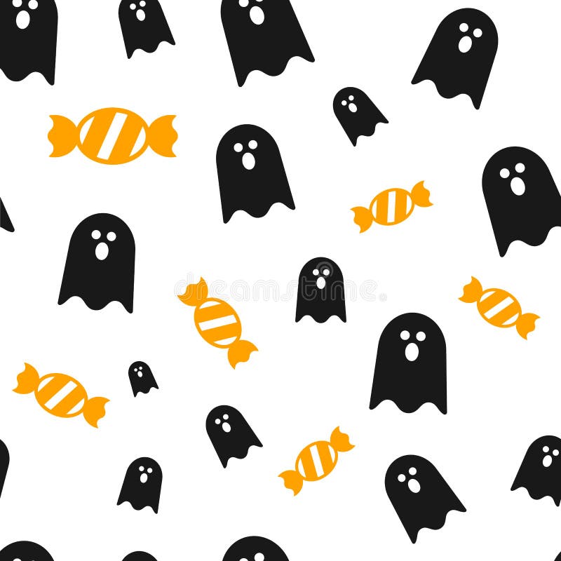Ghost Candy Halloween Holiday Party Banner Stock Vector - Illustration ...