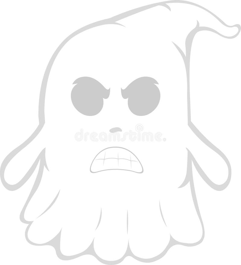 Ghost Cartoon Angry Expression Stock Vector - Illustration of white ...
