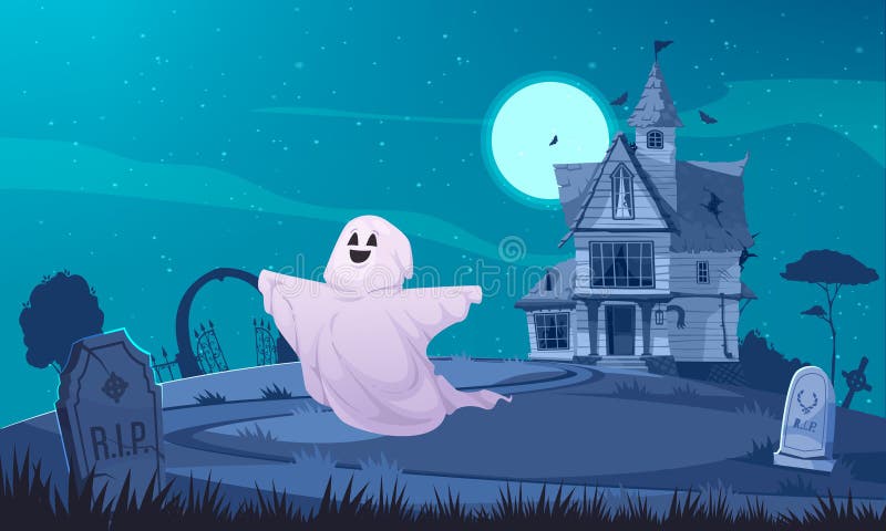 Ghost Cartoon Composition Stock Vector Illustration Of Horror 272160783