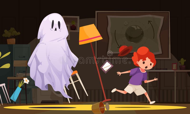 Ghost Cartoon Concept stock vector. Illustration of childhood - 272201953