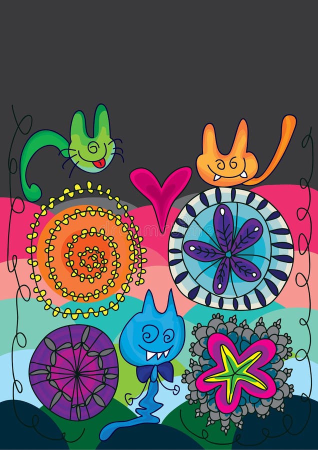 Ghost Cat Flower Happy Halloween_eps Stock Vector - Illustration of ...