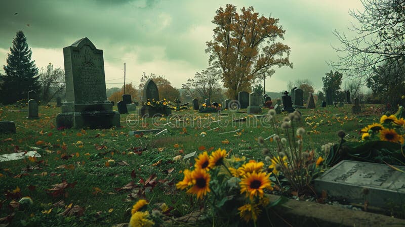 A Ghost Cemetery Filled with Fear of Crosses and Graves in the Dark ...