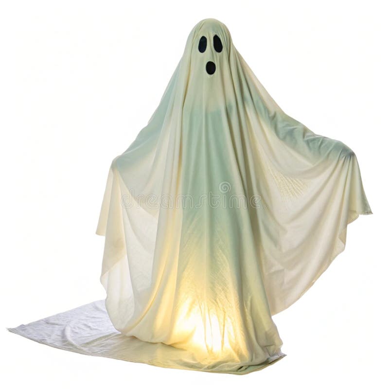 Ghost Character Isolated on Transparent Background Stock Illustration ...