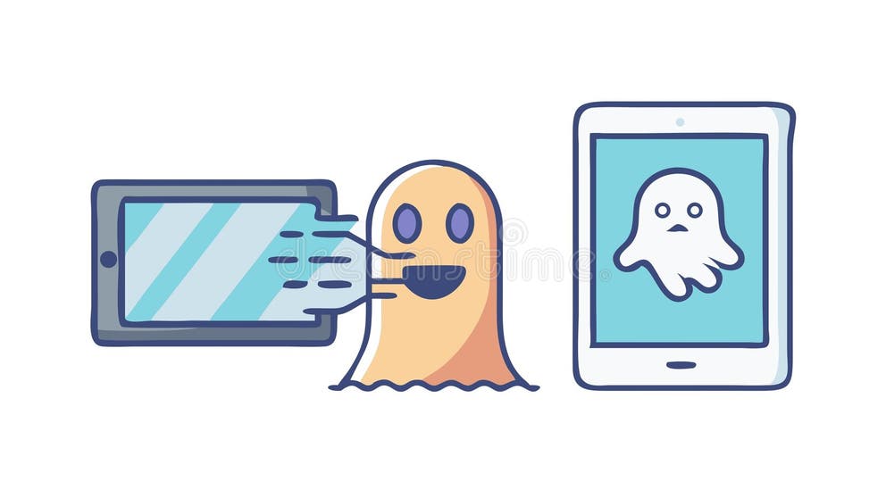 Ghost Character on Mobile and Tablet Devices, Vector Design Generative ...