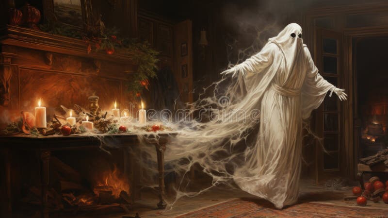 Ghost of Christmas past stock illustration. Illustration of cartoon ...