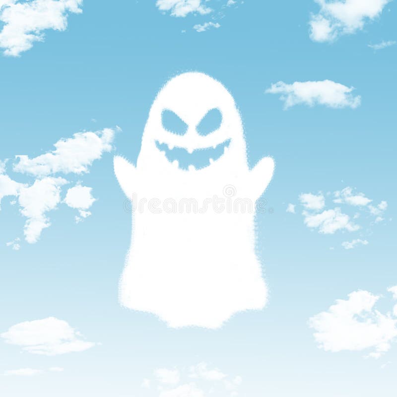 Ghost Cloud Shape , Concept of Halloween Stock Illustration ...