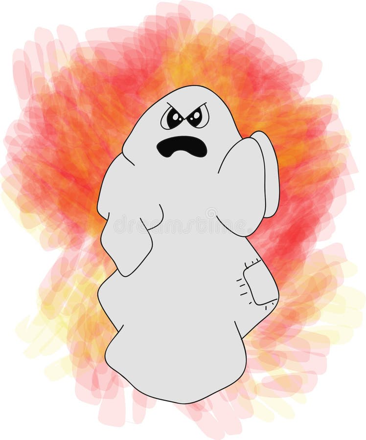 Ghost coming from flames stock vector. Illustration of halloween - 76996463