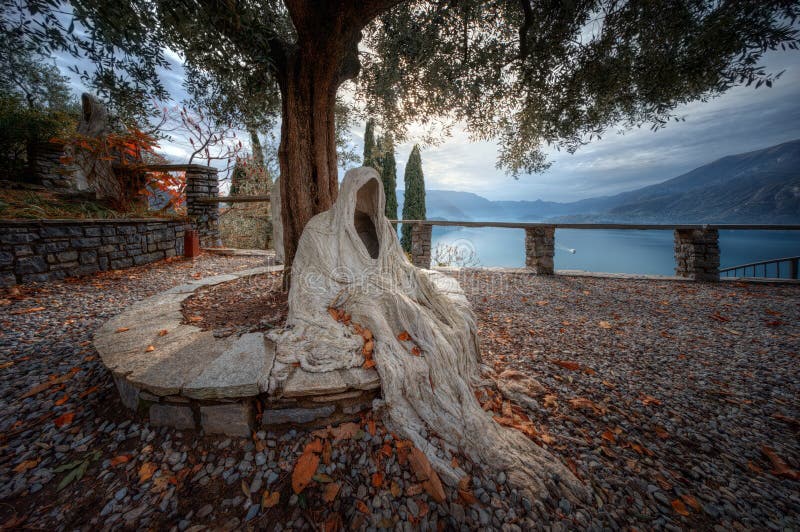 Ghost on Como stock image. Image of bench, vezzio, sculpture - 172405739