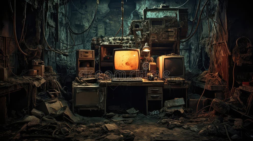 Ghost computer horror stock illustration. Illustration of glitchy ...