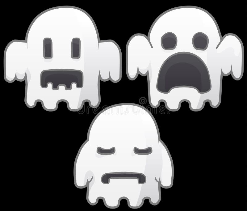 Ghost Cute Cartoon Character Stock Vector - Illustration of color ...