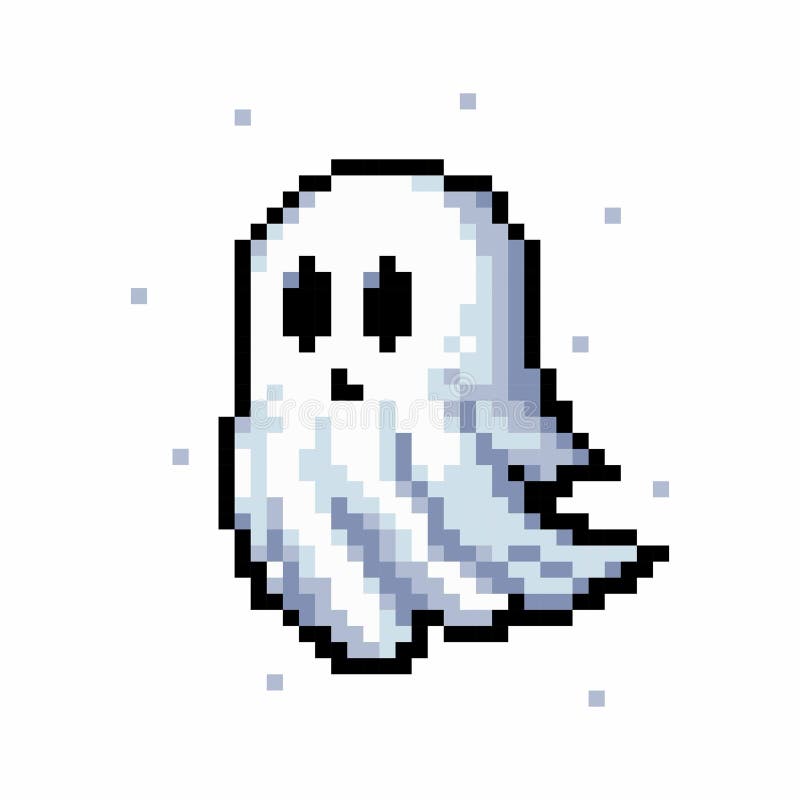 Ghost. Cute Ghost Pixel Icon. Arcade Game Icon. 8-bit Character Stock ...