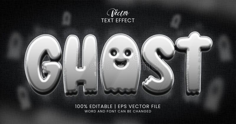 Ghost 3d Text Effect Template Stock Vector - Illustration of devil ...