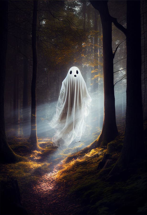 Ghost in the Dense Thicket of the Forest. AI Generated. Stock ...