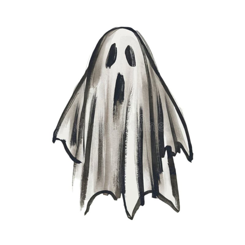 A Ghost Depiction Stands Out Against Stock Image - Illustration of ...