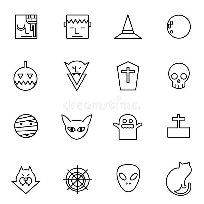 Ghost Devil Haloween Icons Set Vector Illustration Stock Vector ...