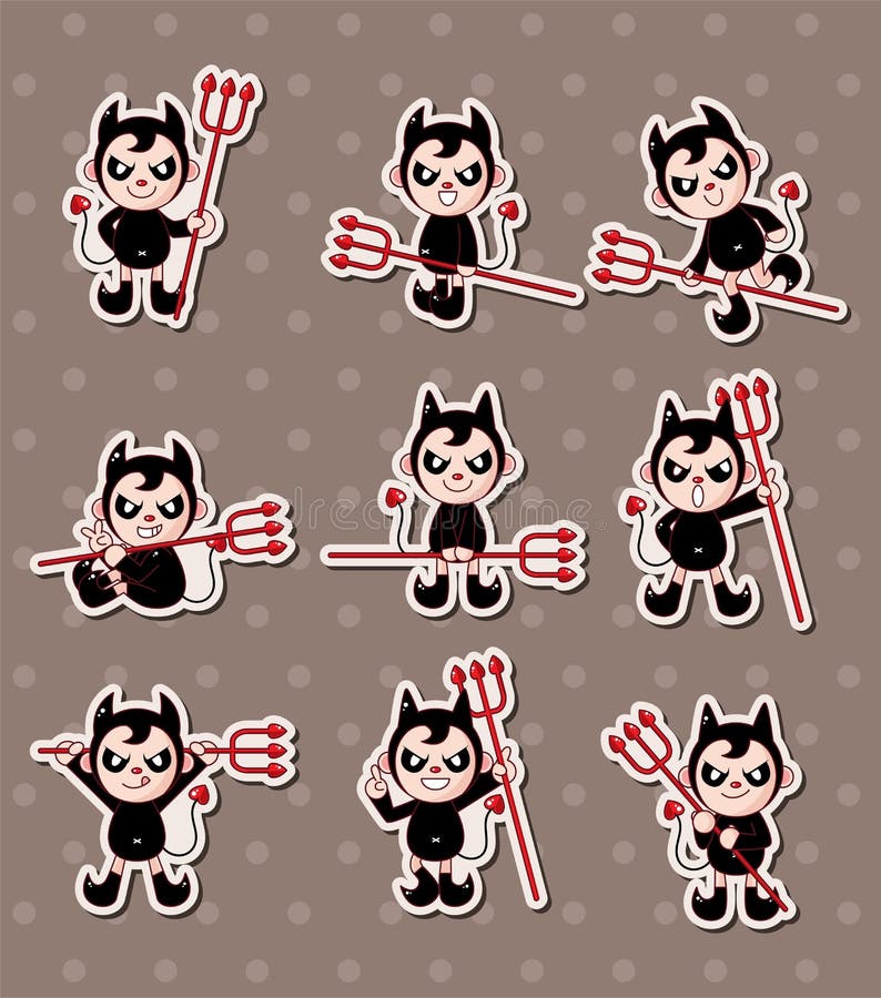 Ghost and devil stickers stock vector. Illustration of alien - 26619157