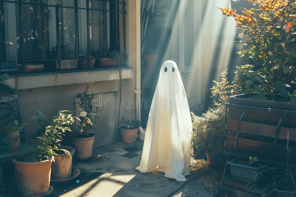 The Ghost, Dressed in a Long Gown, is Translucent and Has Blurred ...