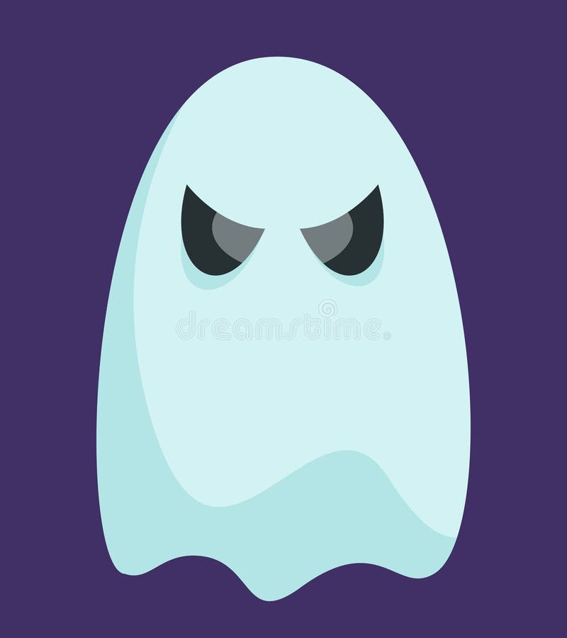 Ghost with evil eyes. stock vector. Illustration of flat - 267276072