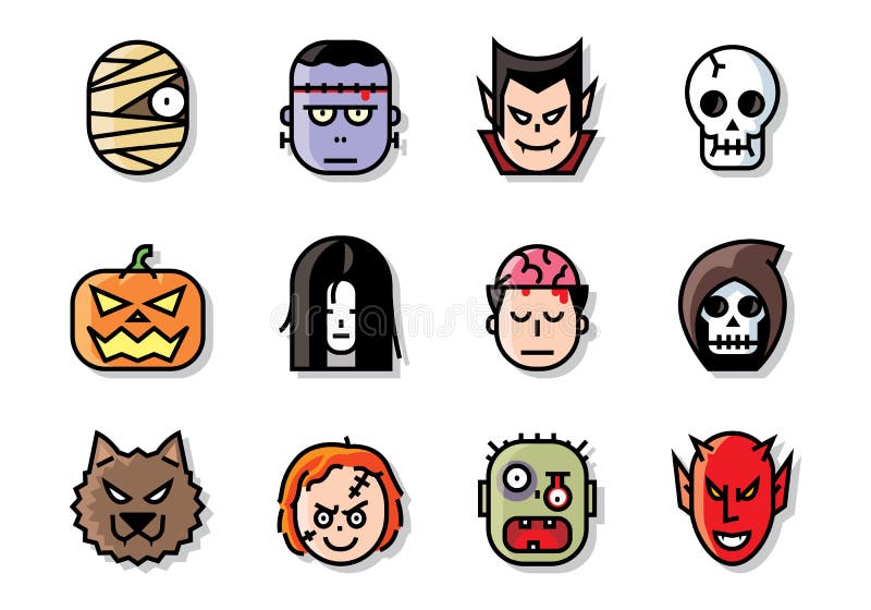 Ghost Face Icon on White Background Stock Vector - Illustration of ...