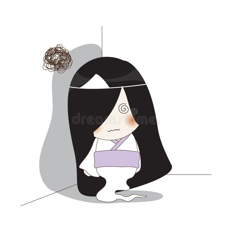 Ghost Fainted in Shock. Vector Illustration Decorative Design Stock ...
