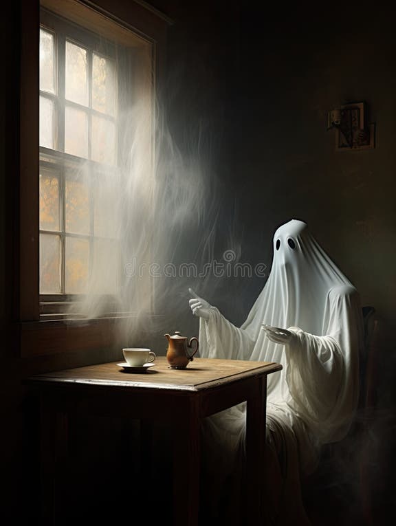 Ghost with coffee stock image. Image of steam, material - 293856545