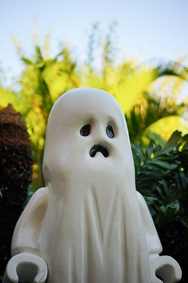 Ghost Figure for Halloween and Palm Tree Editorial Photography - Image ...