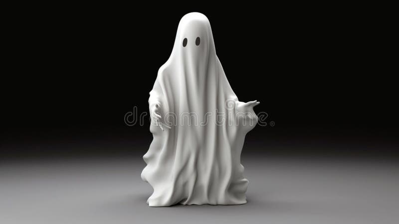 Ghost Figure Standing on Stage Stock Illustration - Illustration of ...