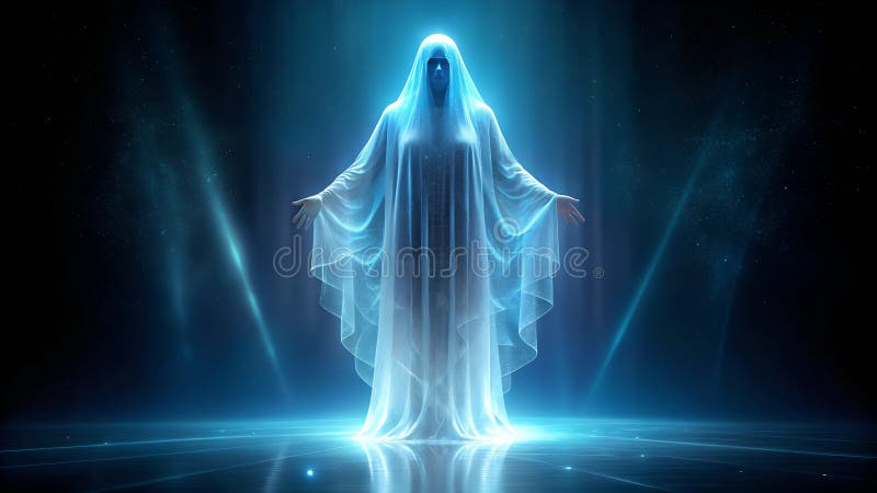 Ghost Figure on a Transparent Background. Ghostly Apparition Created ...