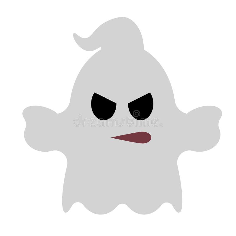 Ghost Flat Illustration on White Stock Vector - Illustration of dark ...