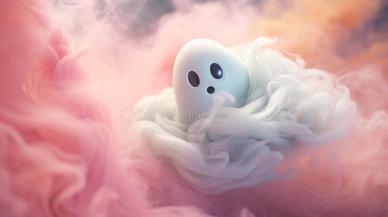 A Ghost Floating in a Cloud of Smoke Stock Image - Image of ...