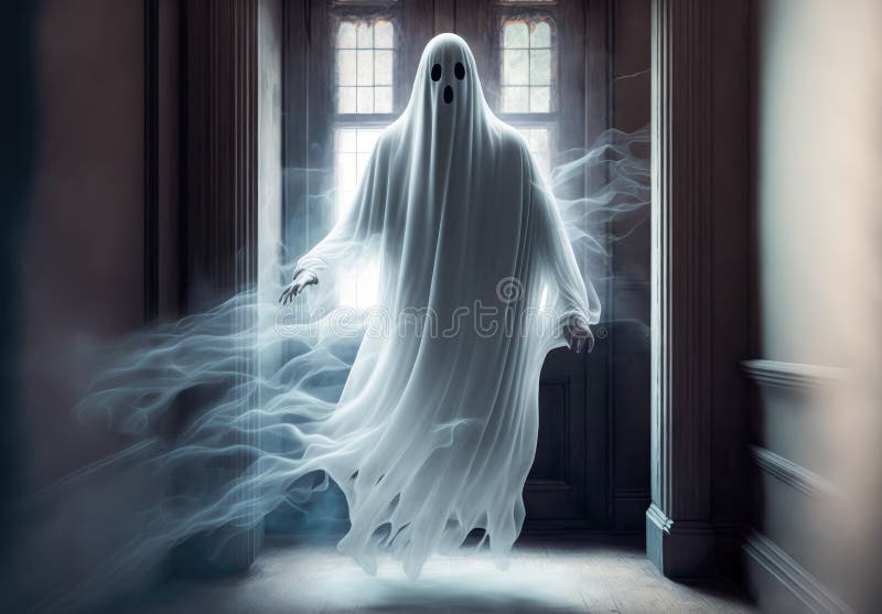Ghost Flying in the House. Created with Generative AI Stock ...