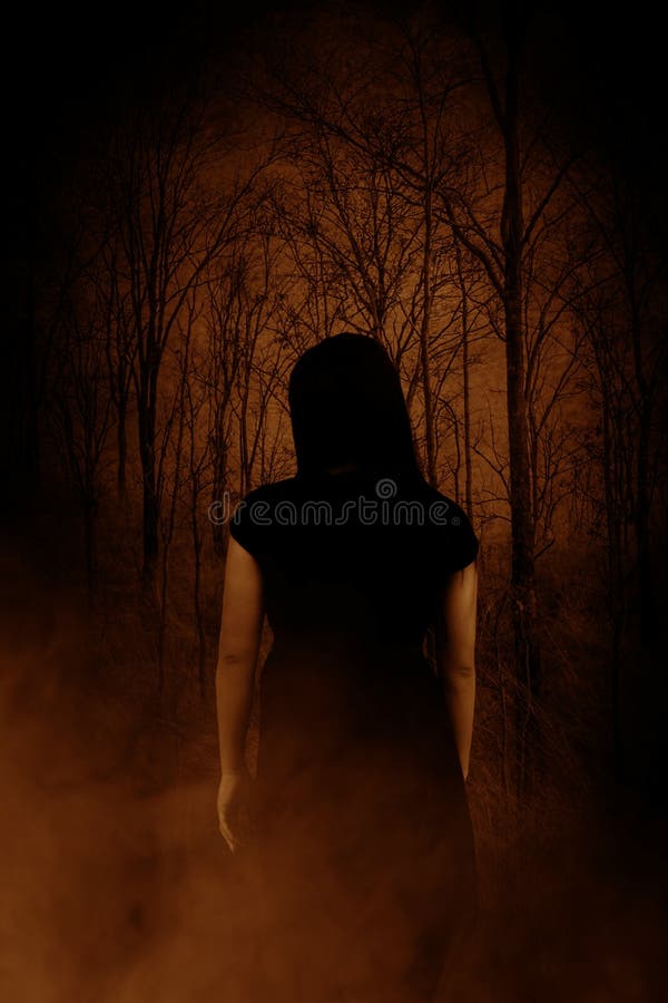 Ghost in the forest stock image. Image of horror, woods - 95703987