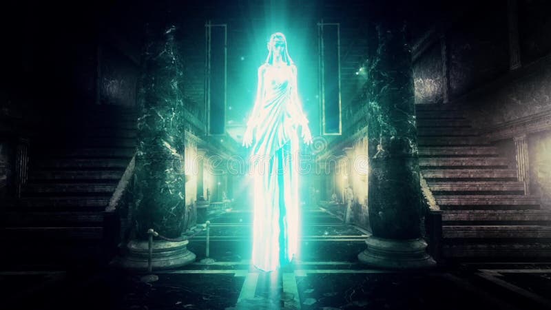 Ghost Goddess Divine Apparition Speaks Green Screen 3D Rendering ...