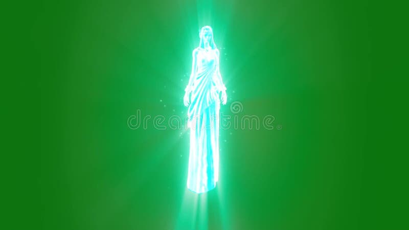 Ghost Goddess Divine Apparition Speaks Green Screen 3D Rendering ...