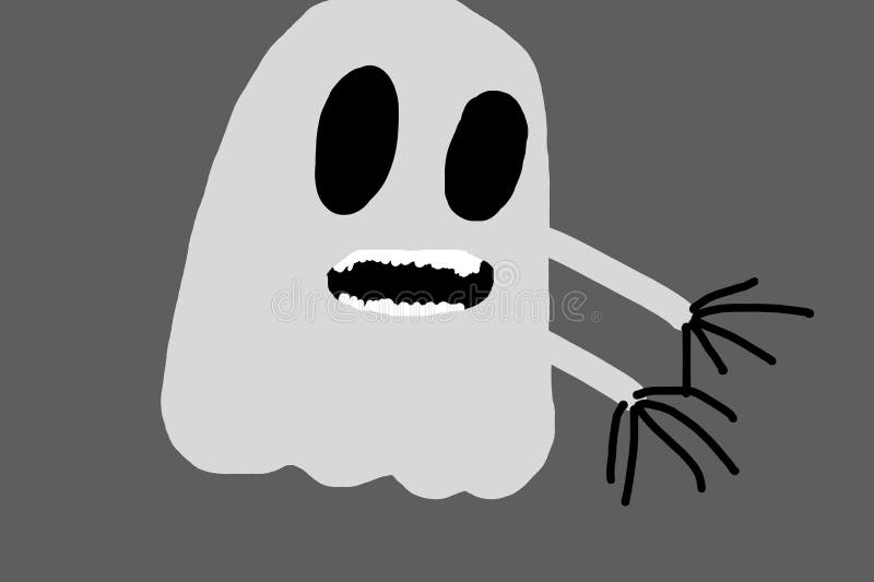 Ghost on a Gray Background. Children S Drawing Stock Illustration ...