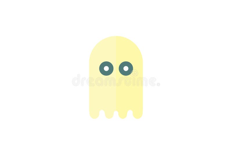 Halloween Yellow Ghost Horror Vector Illustration 1 Stock Vector ...