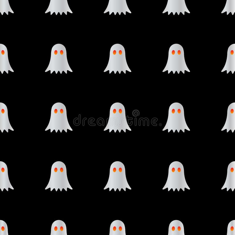Ghost Halloween Pattern Design Vector Stock Vector - Illustration of ...