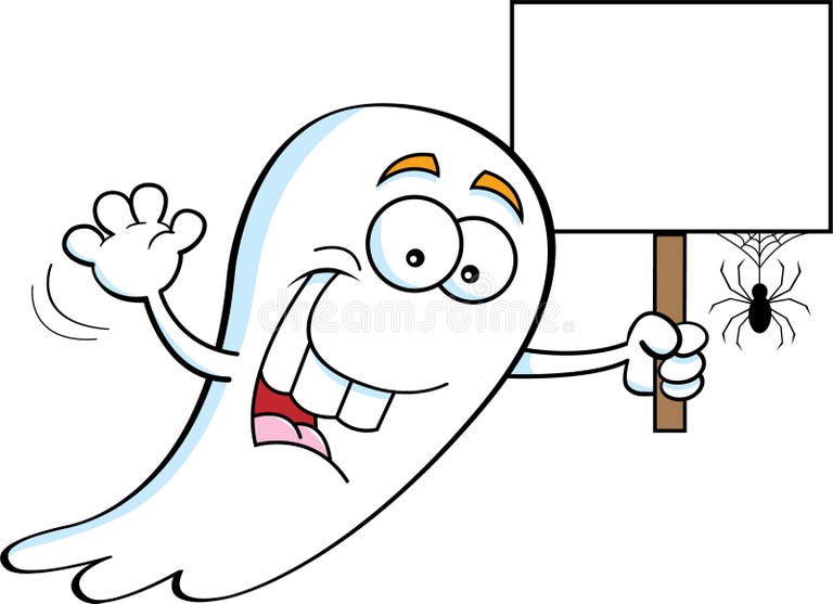 Ghost Holding Sign Stock Illustrations – 354 Ghost Holding Sign Stock ...