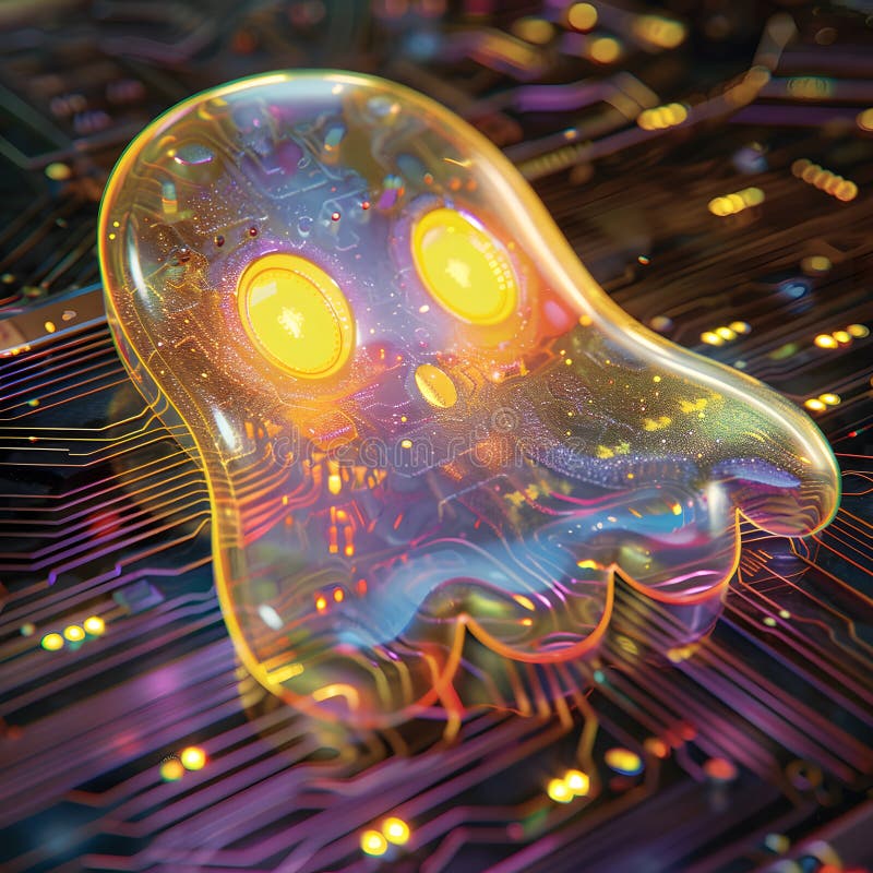 Ghost holographic stock illustration. Illustration of icon - 323763162